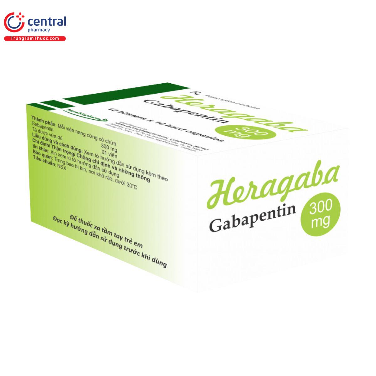 Thuốc Heragaba 300mg chứa Gabapentin dùng để điều trị bệnh động kinh