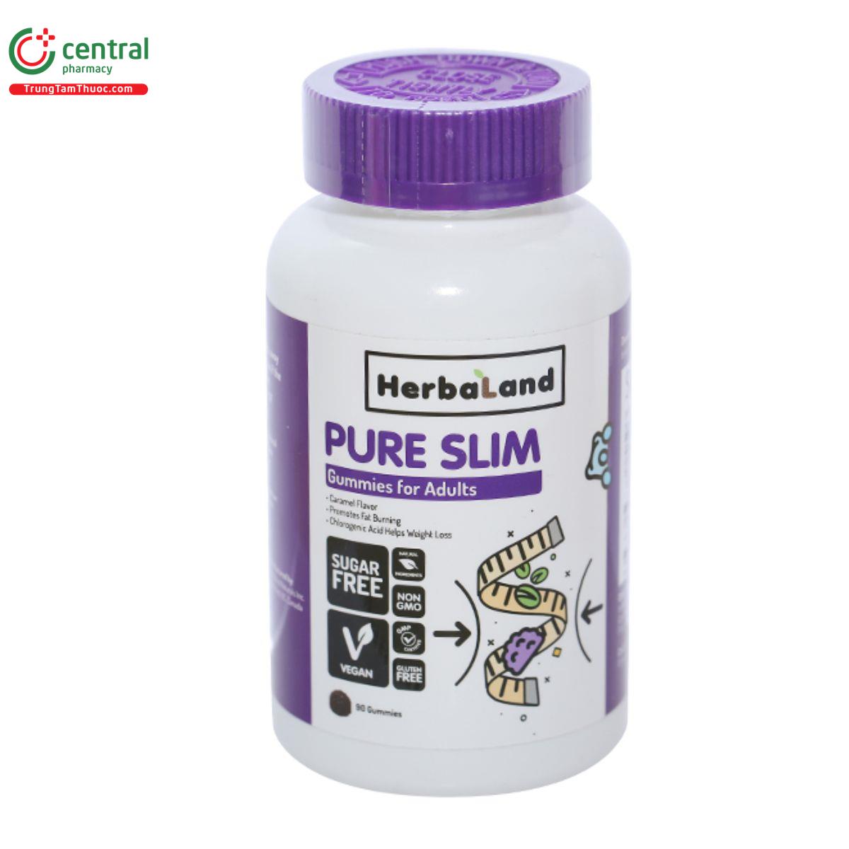 Kẹo dẻo HerbaLand Pure Slim hỗ trợ đào thải mỡ thừa, giúp giảm cân