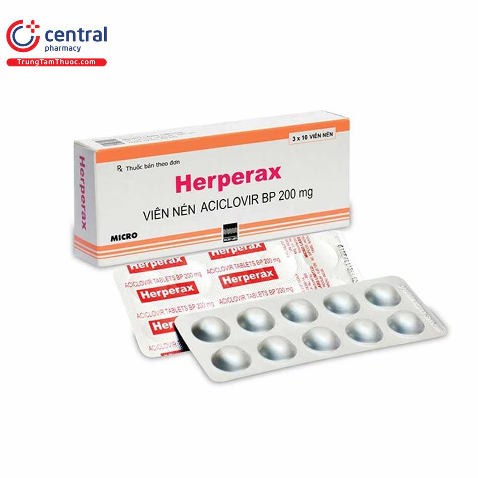 [CHÍNH HÃNG] Thuốc Herperax điều trị nhiễm Herpes simplex