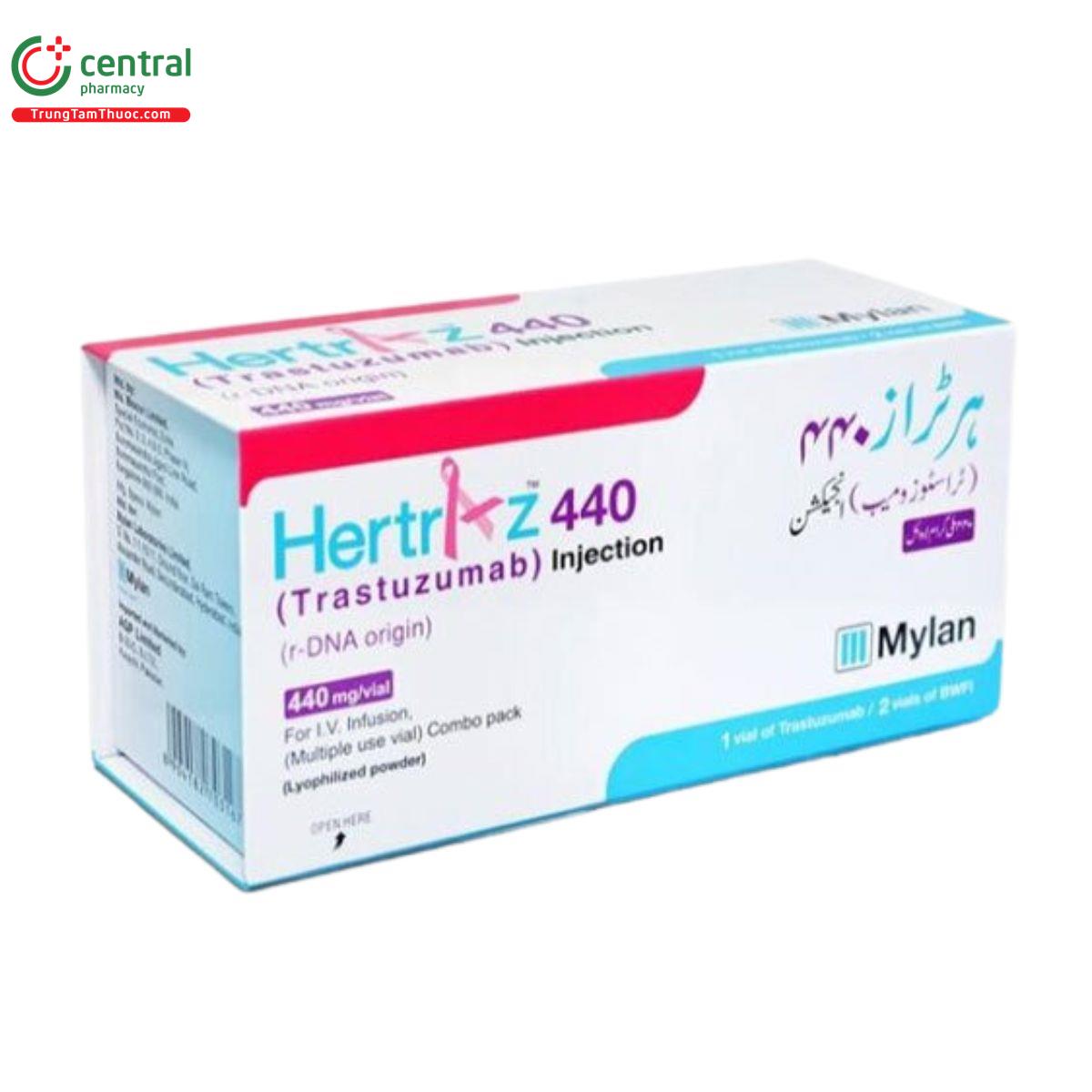 Thuốc Hertraz 440mg điều trị ung thư vú, ung thư dạ dày có HER2 dương tính