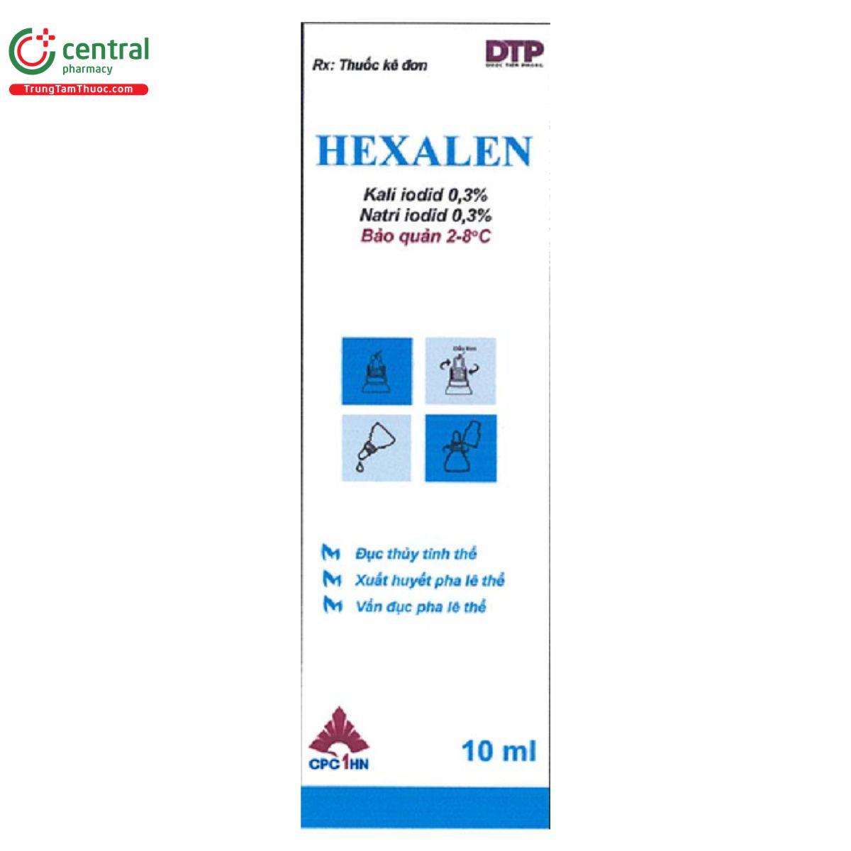 Thuốc Hexalen 10ml điều trị vấn đề xuất huyết pha lê, viêm đục pha lê thể