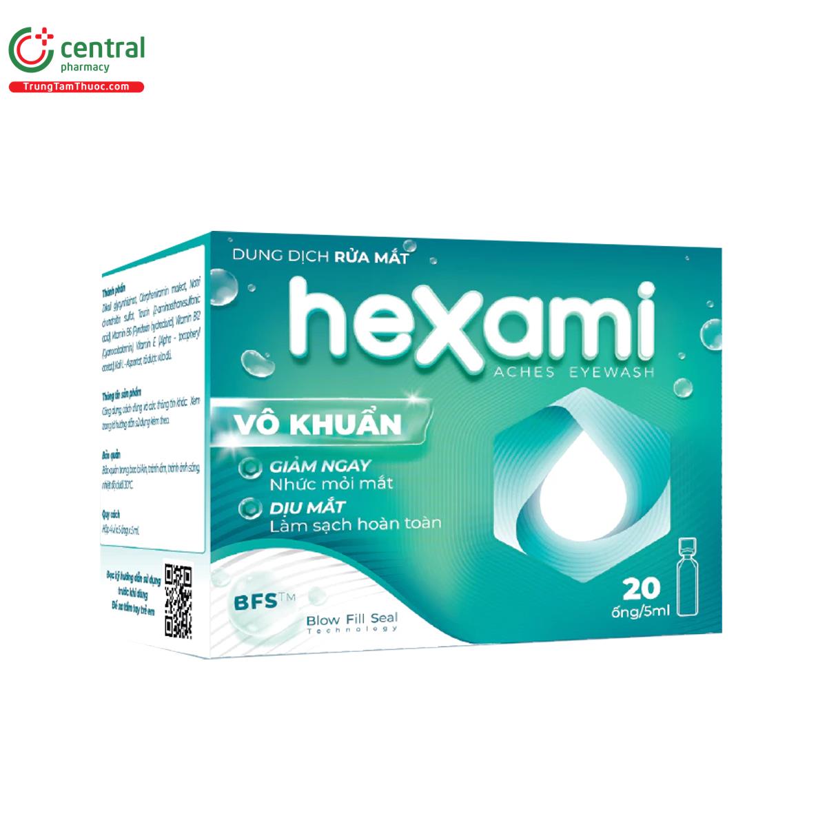 Thuốc Hexami Aches Eyewash 5ml - Làm dịu, cung cấp dưỡng chất cho mắt