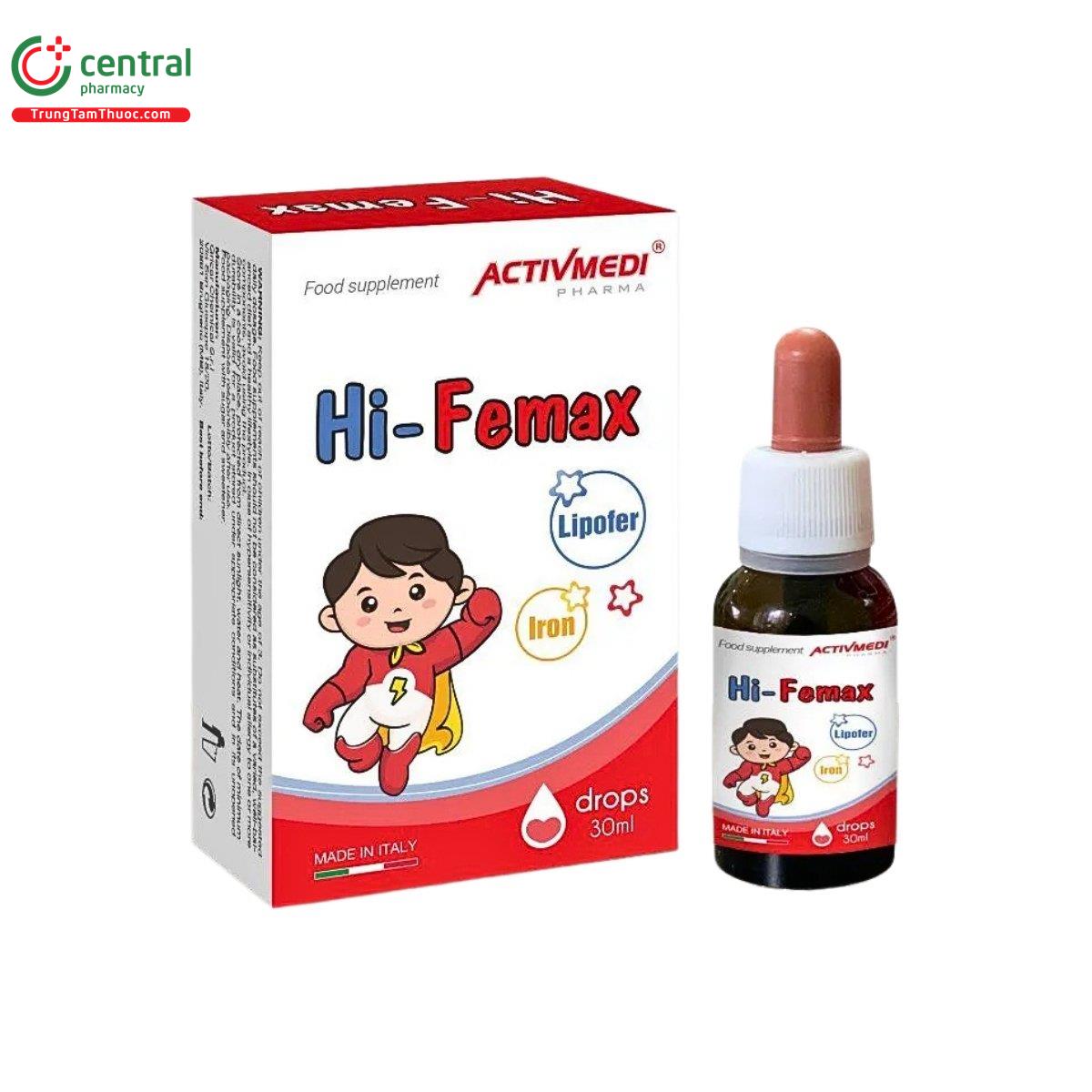 Hi-Femax hỗ trợ quá trình tạo máu và cải thiện thiếu máu do thiếu sắt