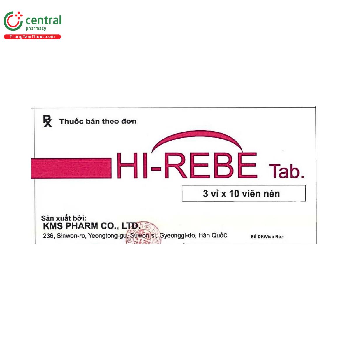 Thuốc Hi-Rebe Tab. 150mg - Điều trị tăng huyết áp ở người lớn