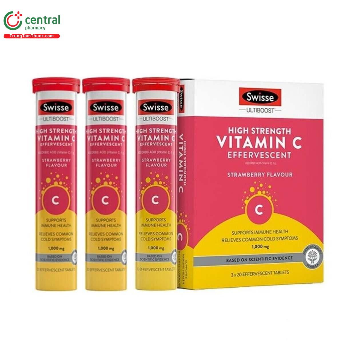 High Strength Vitamin C Effervescent 1000mg nâng cao hệ miễn dịch