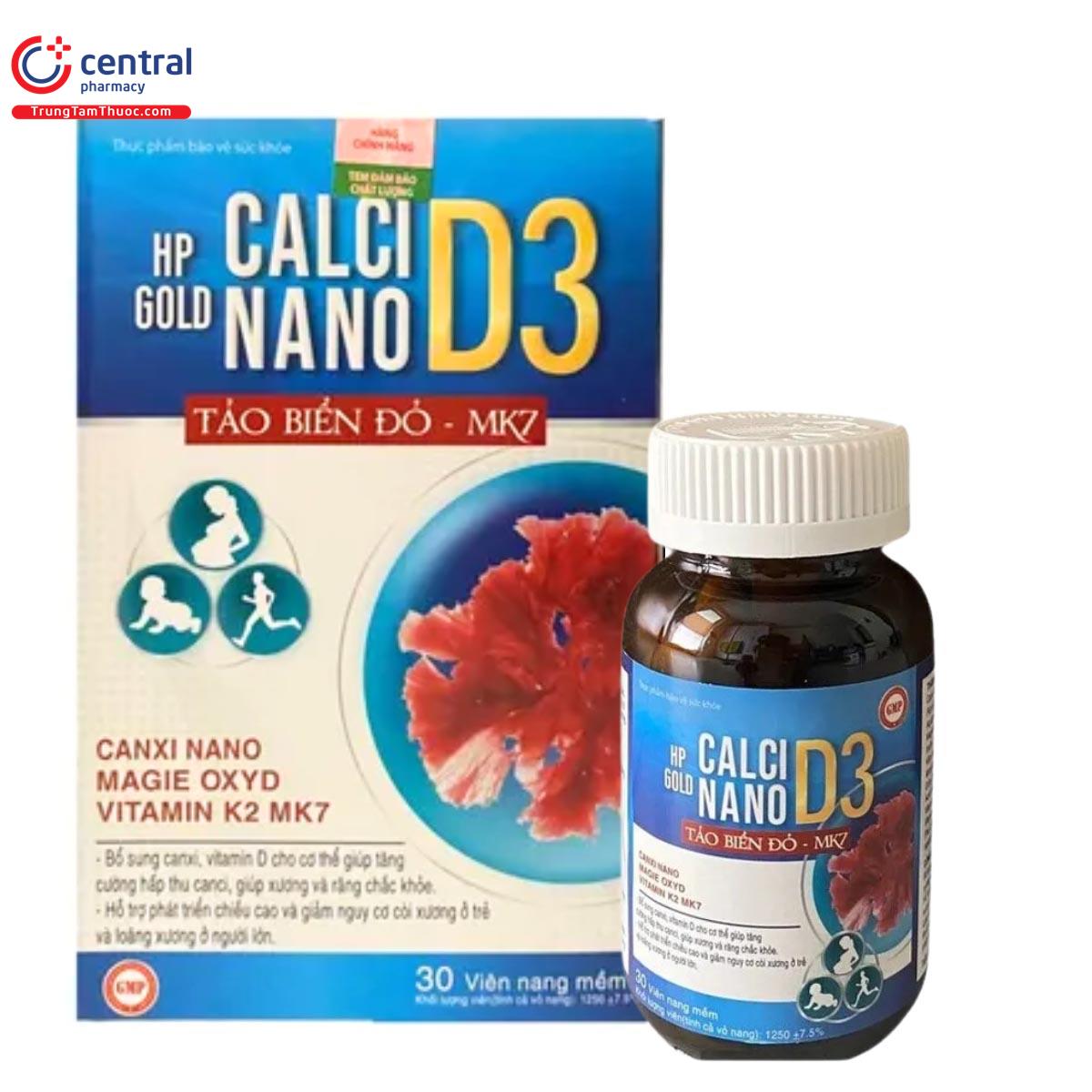 Hp Gold Calci Nano D3 Tảo Biển Đỏ MK7 bổ sung canxi và các khoáng chất