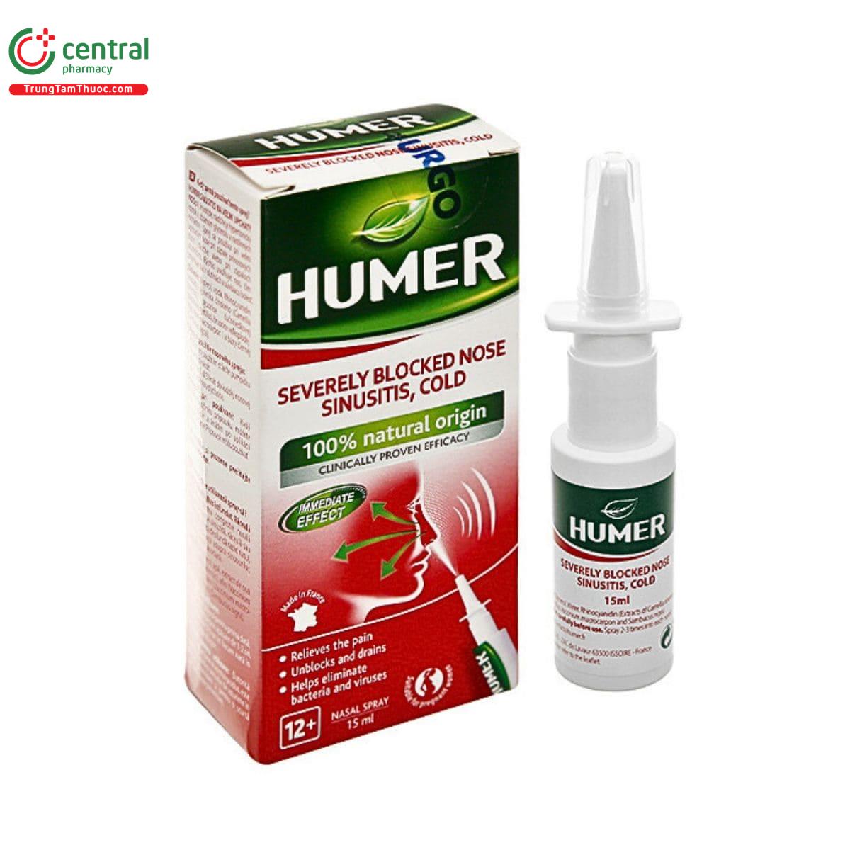 Xịt Humer Severely Blocked Nose Sinusitis, Cold thông mũi nhanh chóng