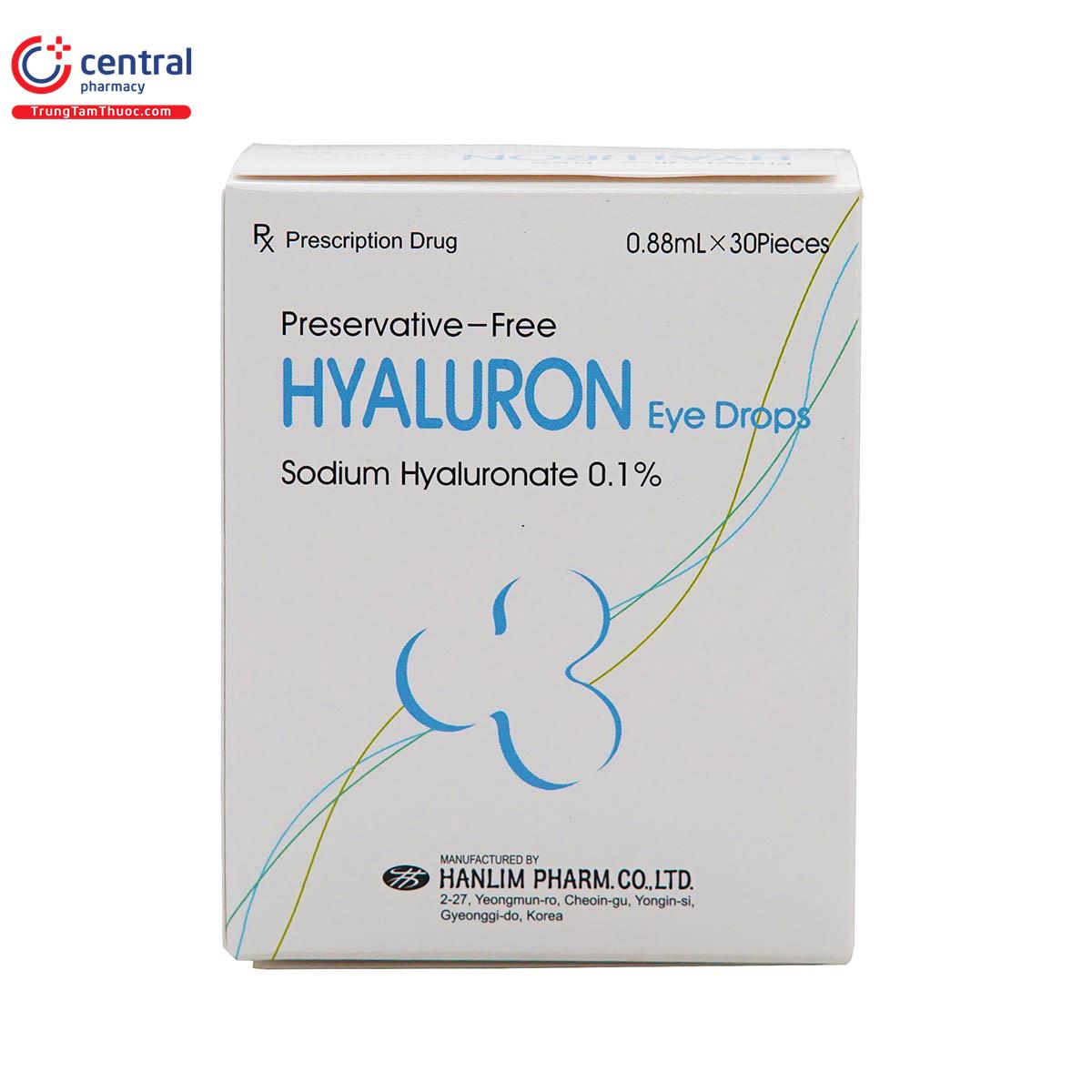 [CHÍNH HÃNG] Thuốc nhỏ mắt Hyaluron Eye Drops hộp 30 ống x 0,88mL