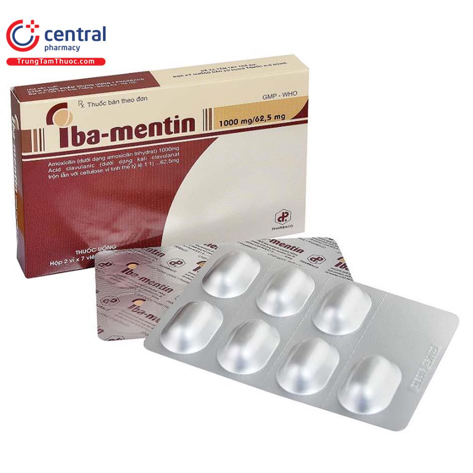 [CHÍNH HÃNG] Thuốc Iba-mentin 1000mg/62.5mg điều trị nhiễm khuẩn