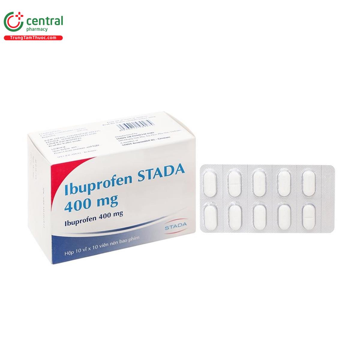 Thuốc Ibuprofen Stada 400mg giảm đau đầu, đau răng, thống kinh