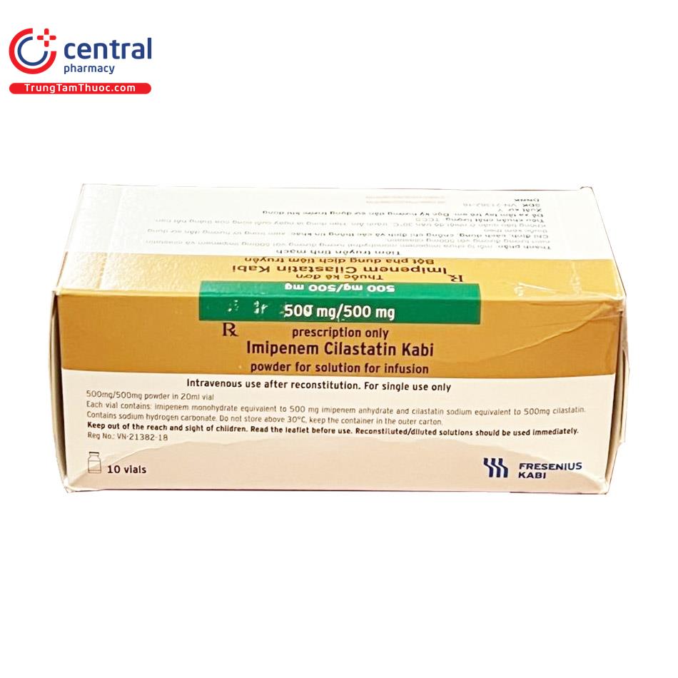 Thuốc Imipenem Cilastatin Kabi 500mg điều trị nhiễm khuẩn nặng