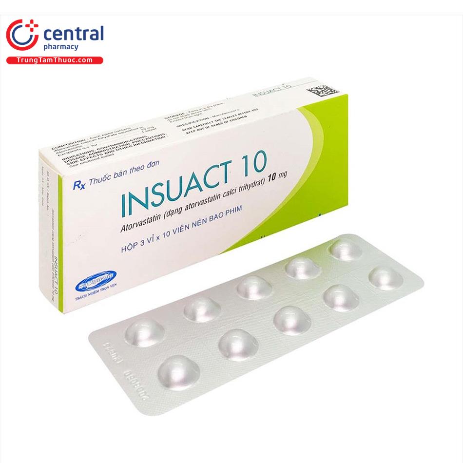 [CHÍNH HÃNG] Thuốc Insuact 10mg điều trị mỡ máu cao
