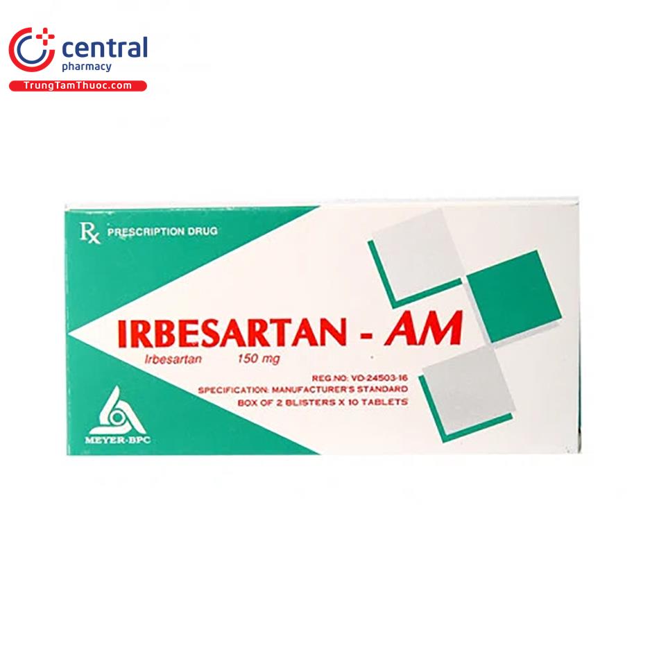 Thuốc Irbesartan-AM điều trị tăng huyết áp động mạch vô căn