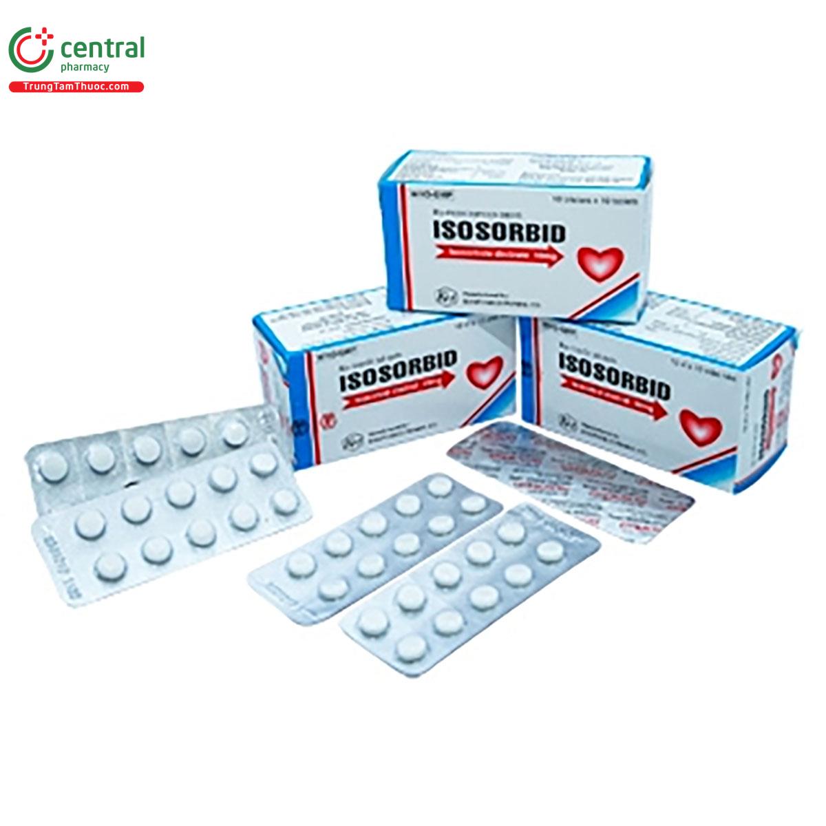 Thuốc Isosorbid 10mg Khapharco điều trị các cơn đau thắt ngực