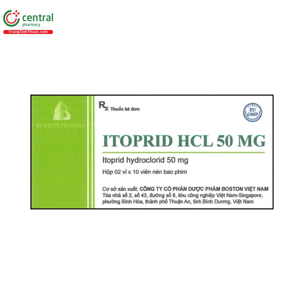 Thuốc Itoprid HCL 50mg Boston cải thiện rối loạn tiêu hóa, đầy hơi