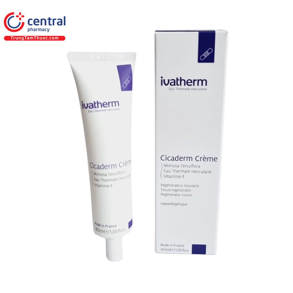 [CHÍNH HÃNG] Kem Ivatherm Cicaderm Cream 40mL - Giảm sẹo, tái tạo da