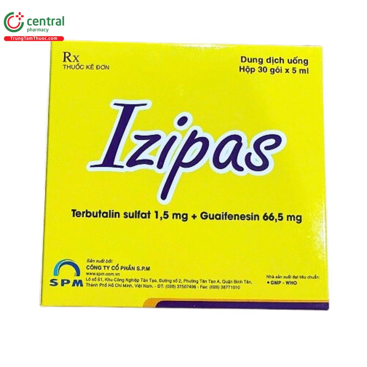 Thuốc Izipas 5ml điều trị viêm phế quản, hen phế quản dạng uống