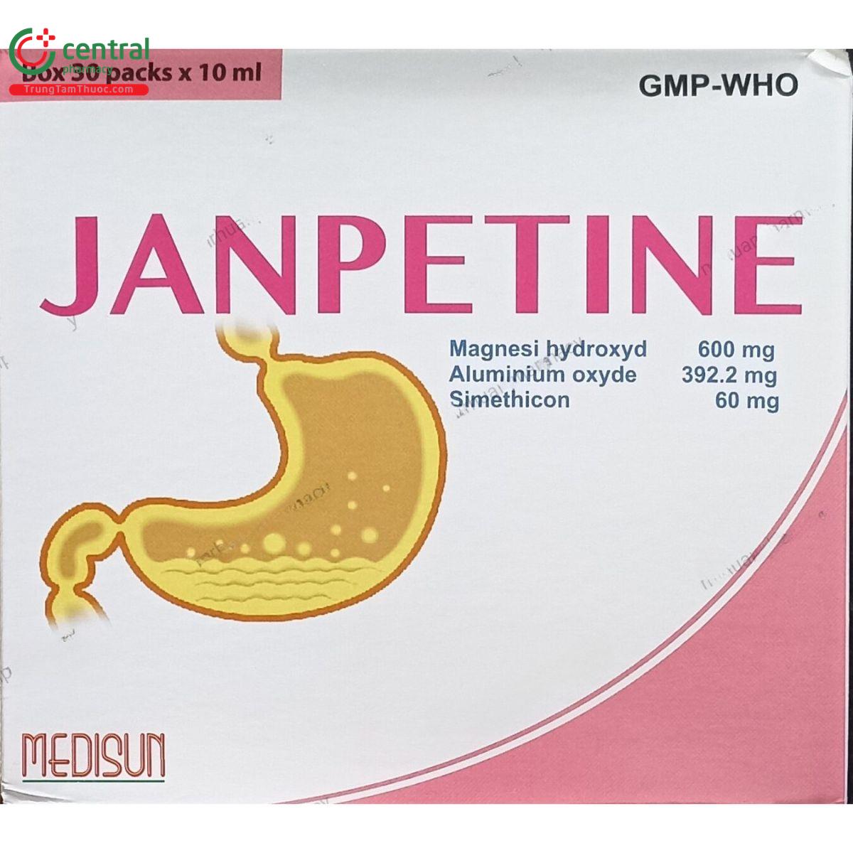 Thuốc Janpetine điều trị viêm loét dạ dày-tá tràng cấp và mạn tính
