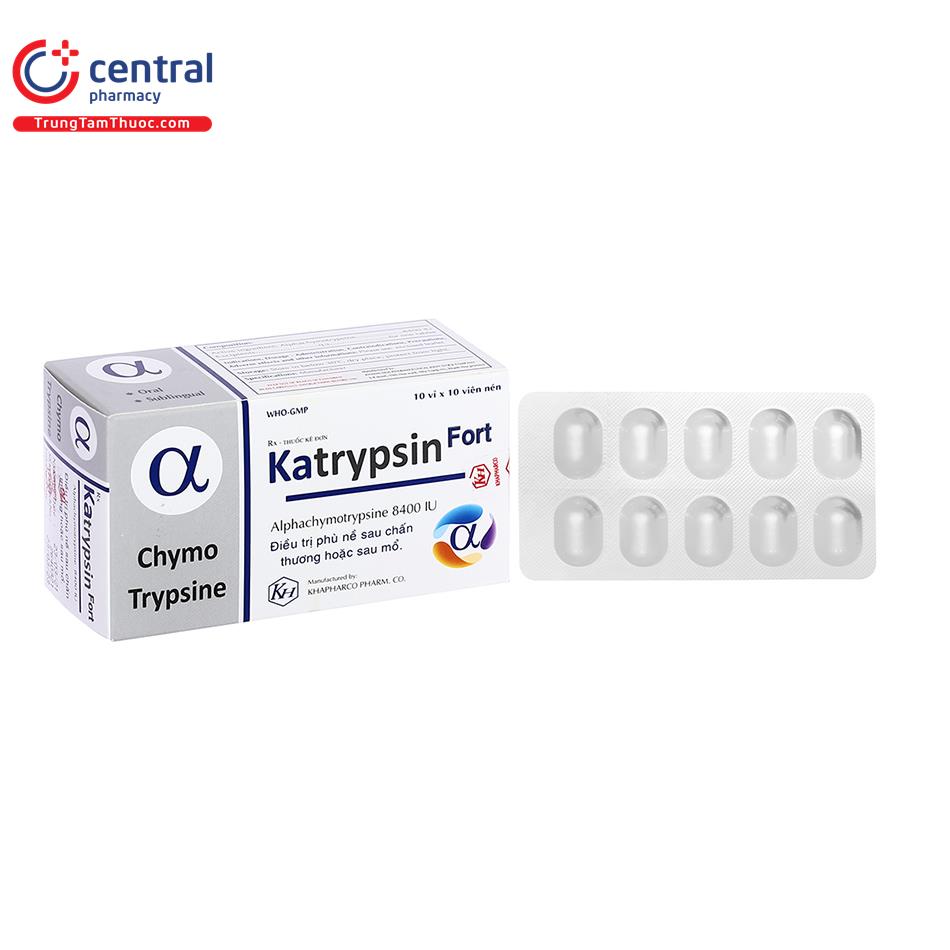 [CHÍNH HÃNG] Thuốc Katrypsin Fort 8400 IU giảm viêm và phù nề
