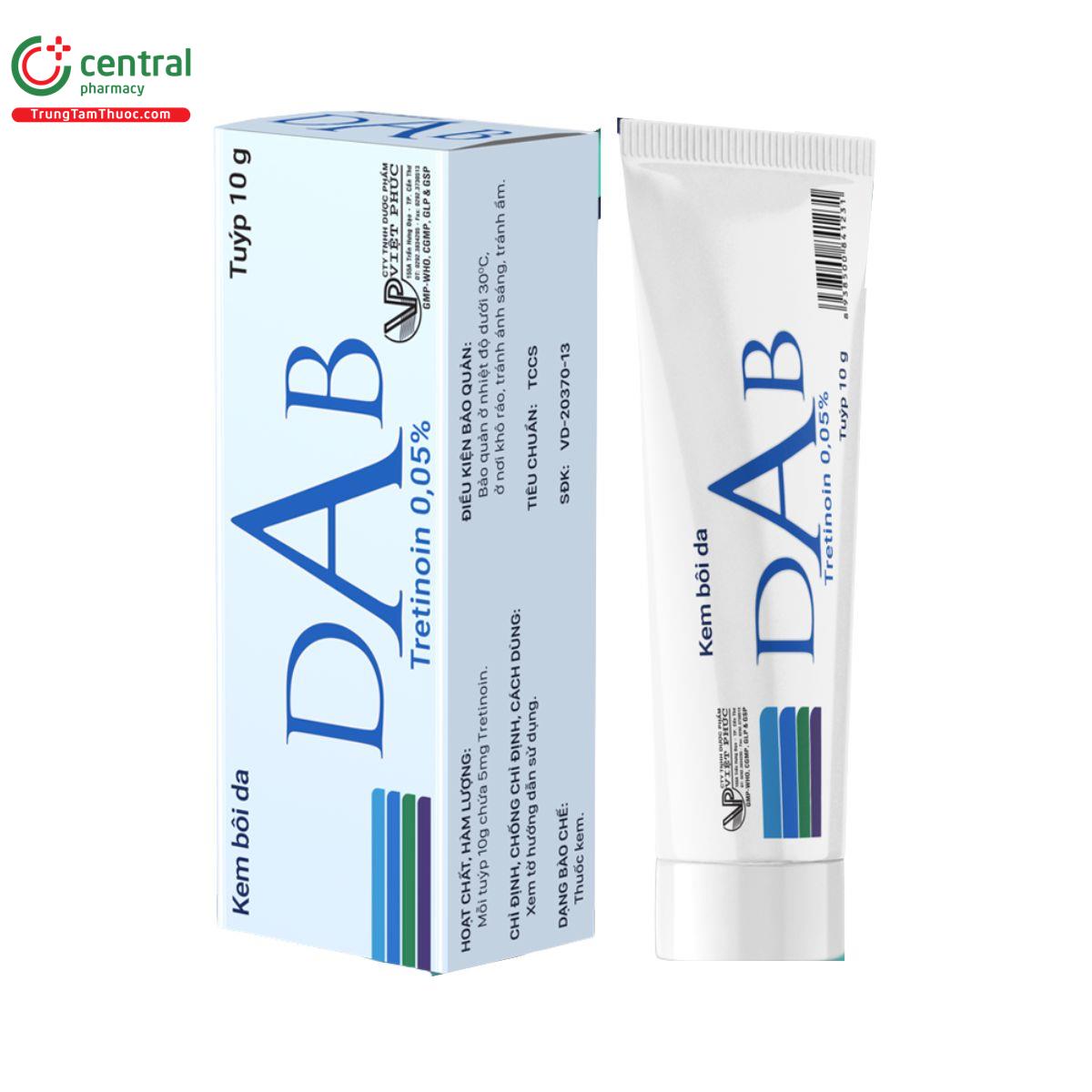 Kem bôi da DAB 0.05% - thuốc điều trị mụn trứng cá, nám, tàn nhang