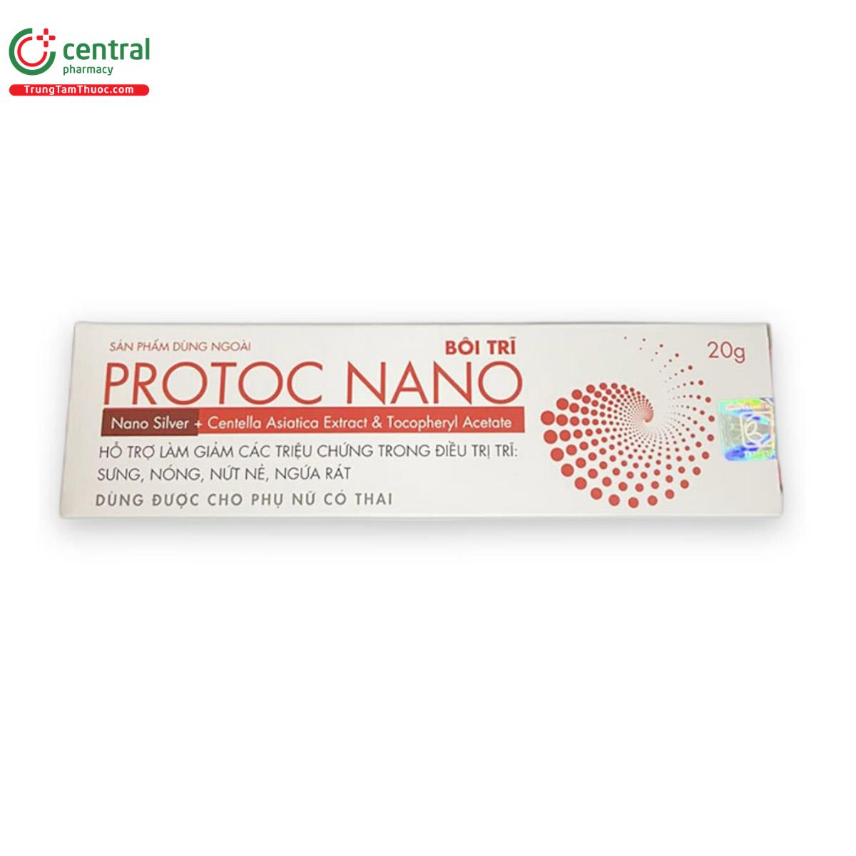 Kem bôi trĩ Protoc Nano giúp giảm đau rát, nứt nẻ, sưng do bệnh trĩ