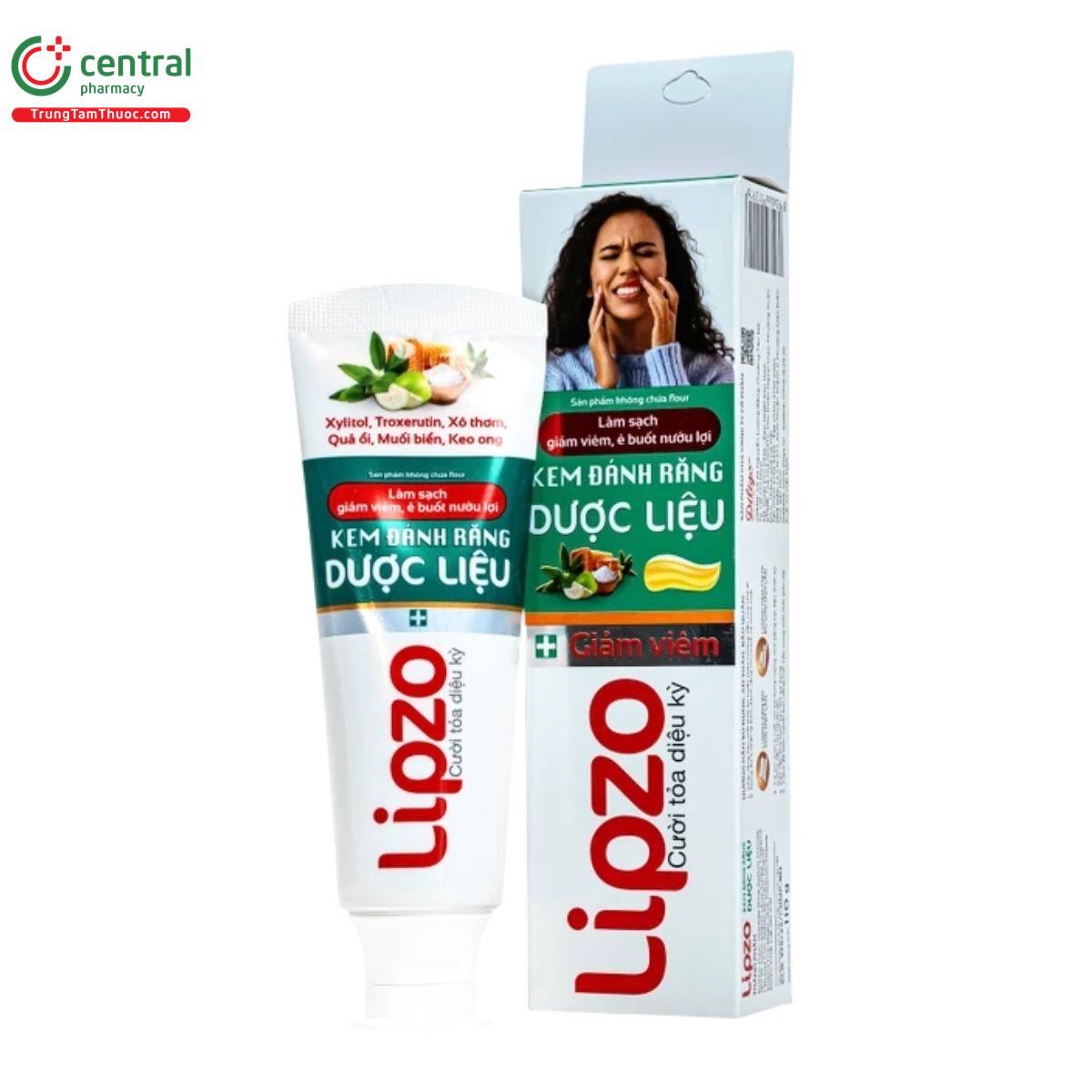 Kem đánh răng Lipzo Dược liệu giúp giảm viêm lợi, ê buốt răng
