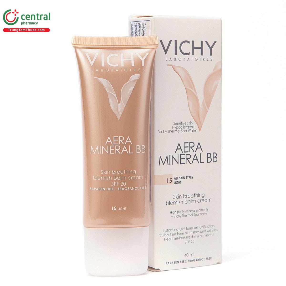 Kem lót nền che khuyết điểm và chống nắng Vichy Aera Mineral BB 40ml