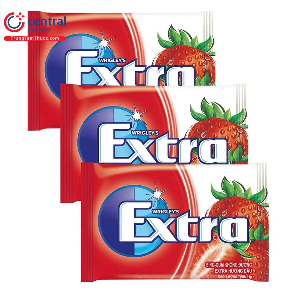 Kẹo cao su không đường Wrigley's Extra Xylitol Strawberry vị dâu