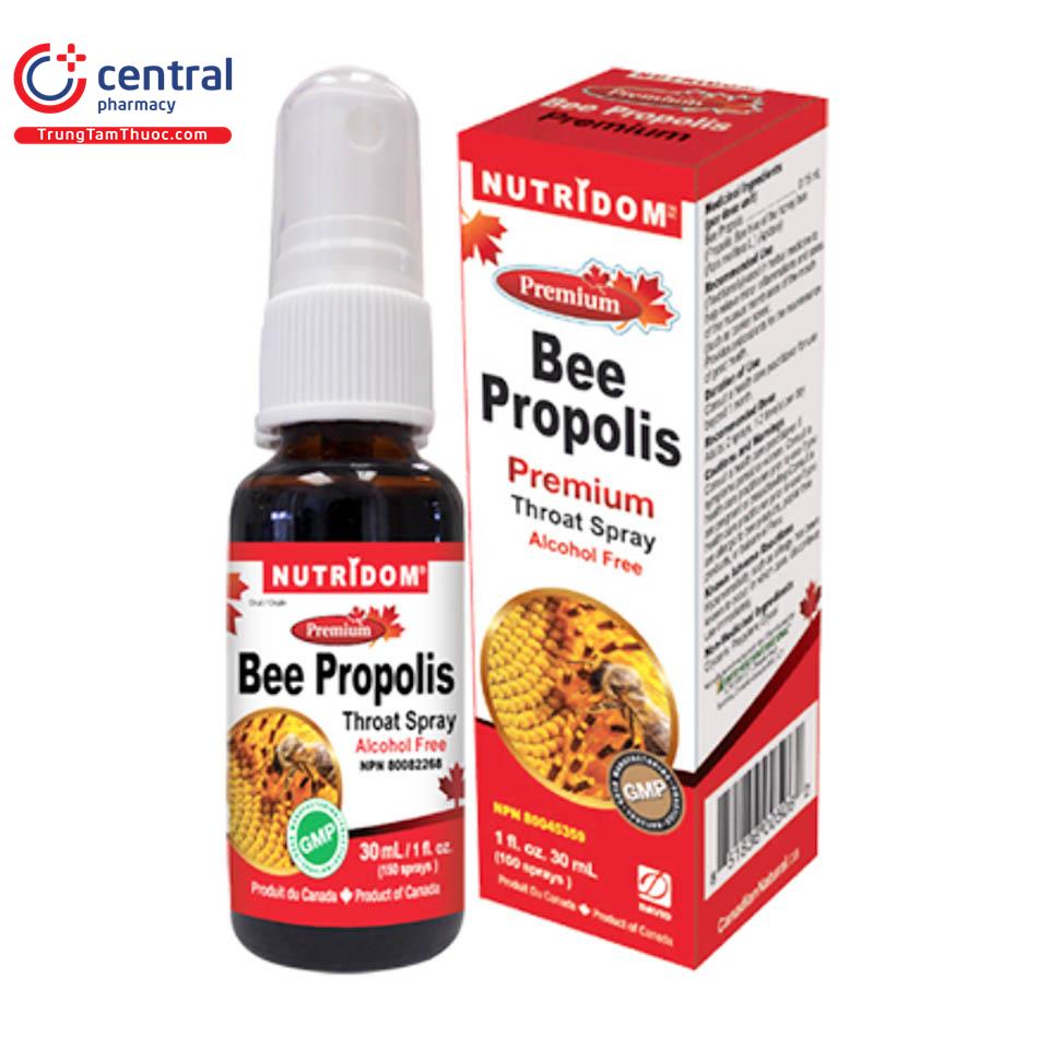 Xịt keo ong Nutridom Premium Bee Propolis Spray giảm ho, đau rát họng
