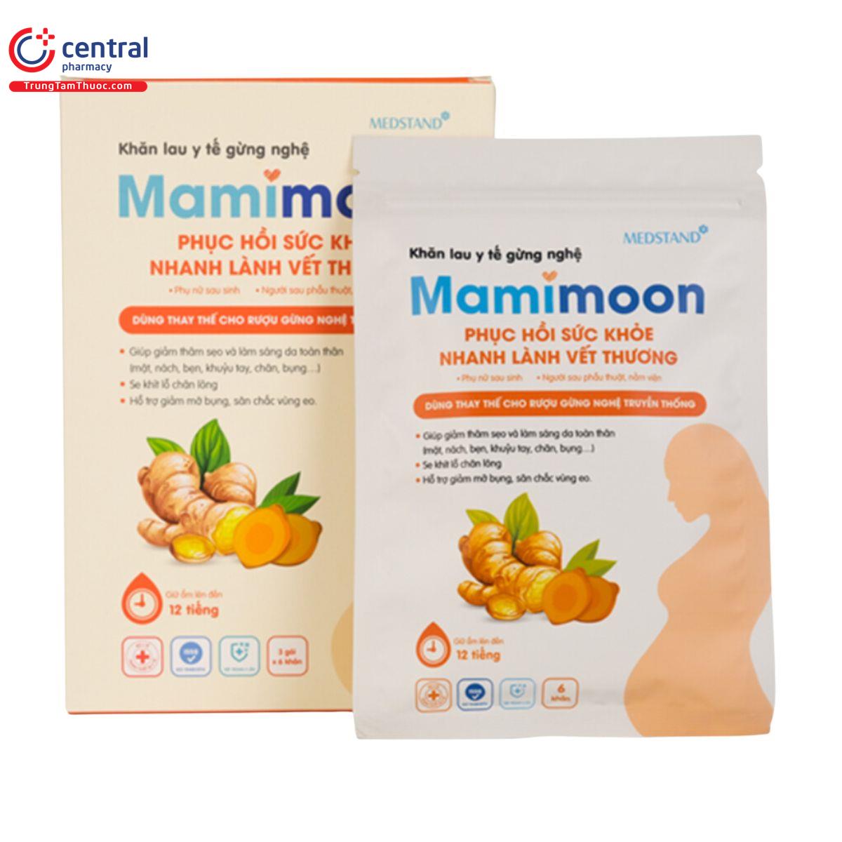 Khăn lau y tế gừng nghệ Mamimoon - Giúp vết thương nhanh lành