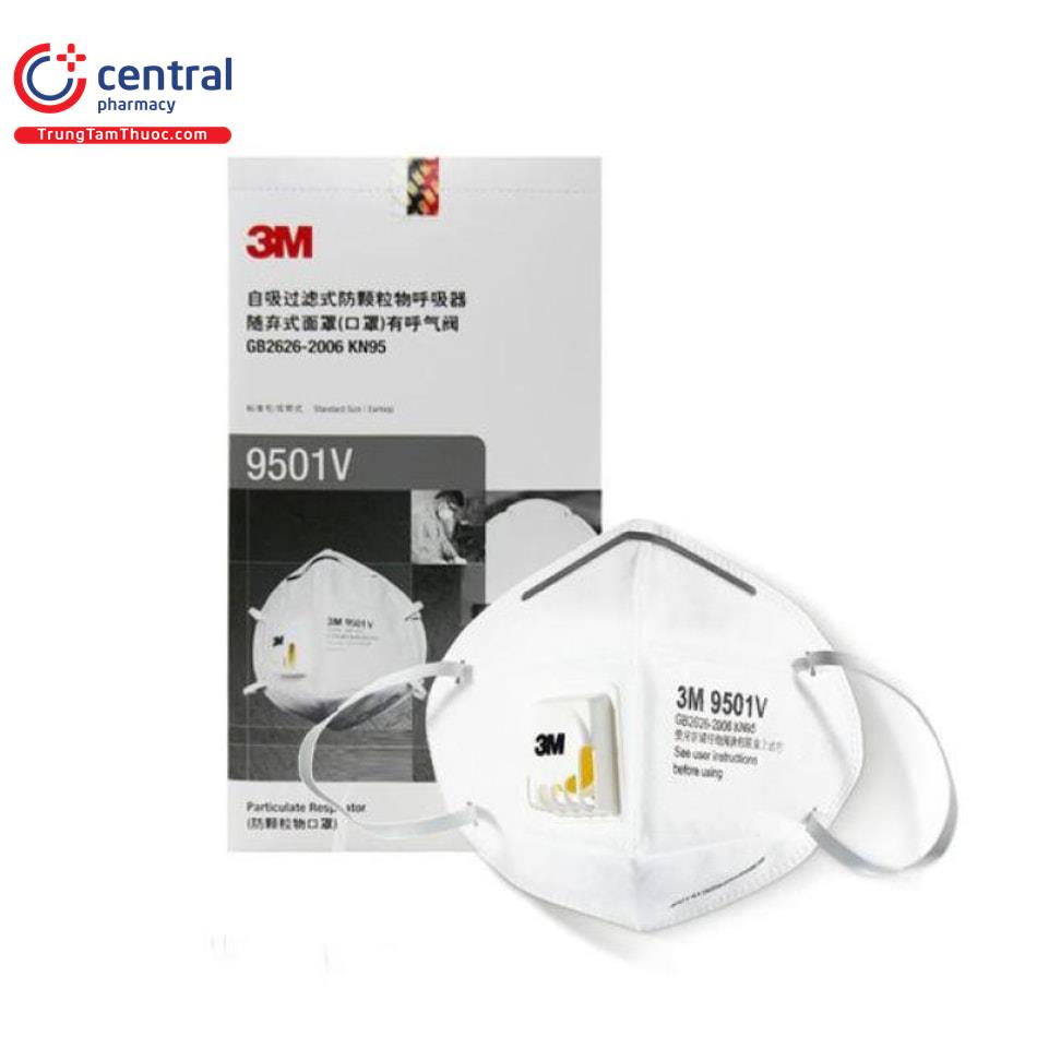 [CHÍNH HÃNG] Khẩu trang 3M 9501V kháng khuẩn lọc bụi siêu mịn
