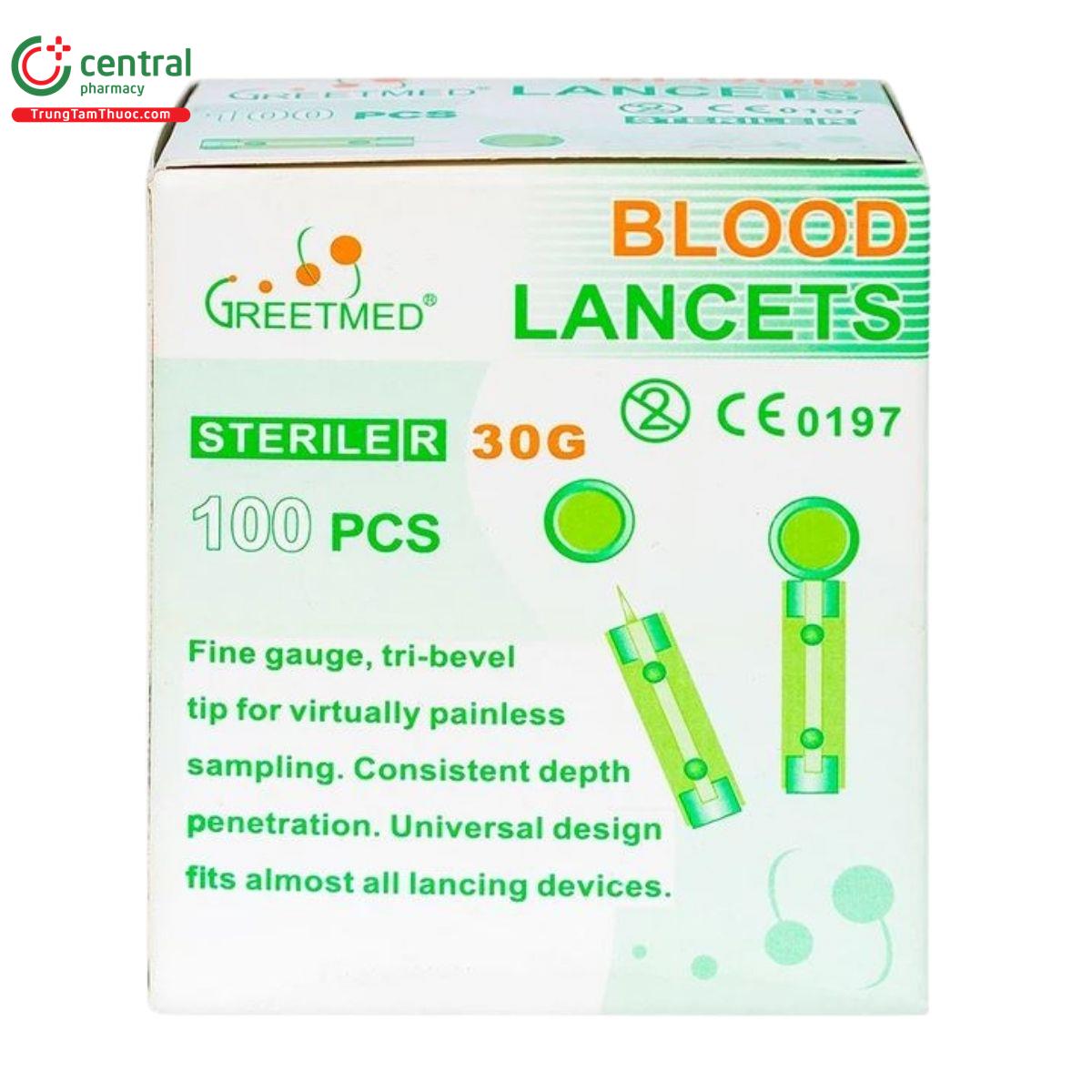 Kim lấy máu Greetmed Blood Lancets - Vô trùng, an toàn và dễ sử dụng