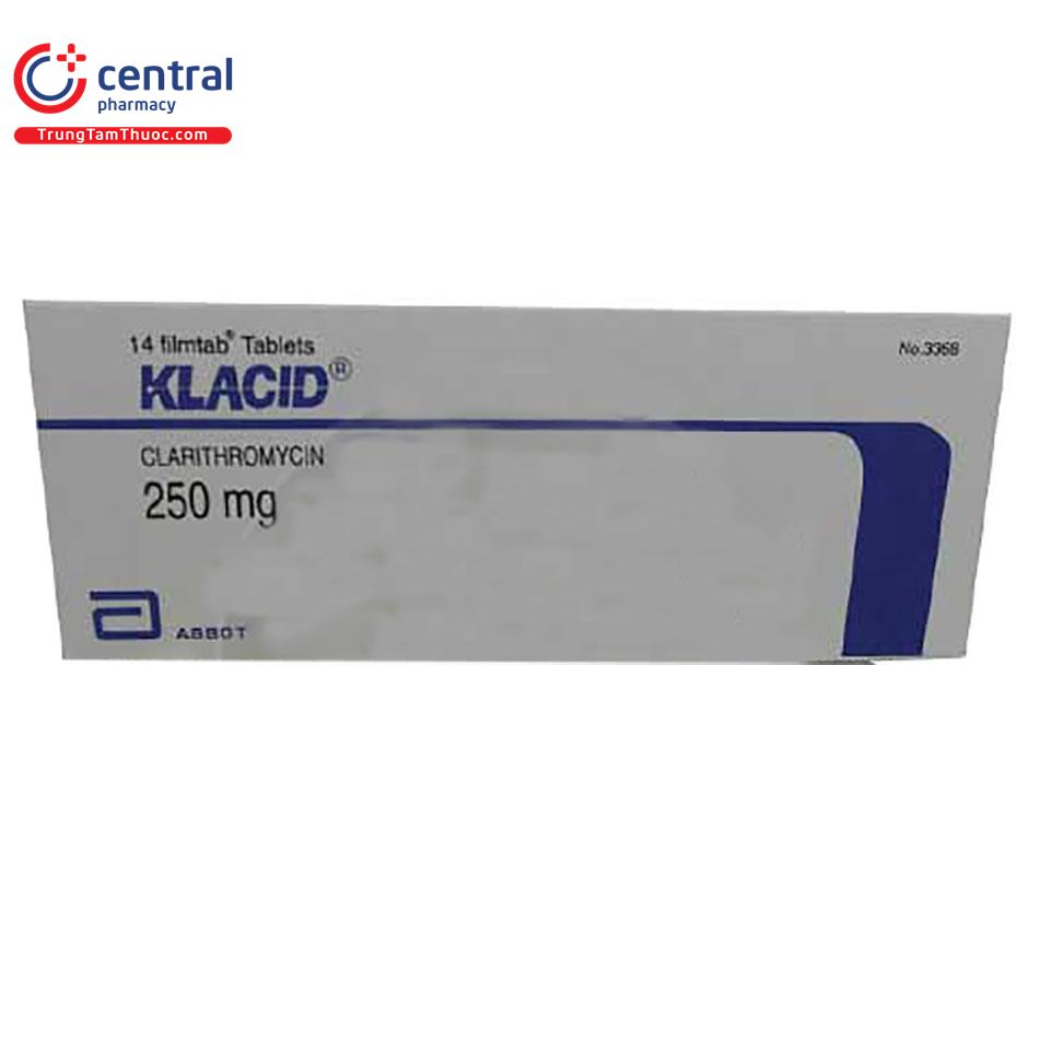 Thuốc Klacid 250mg (hộp 14 viên) điều trị nhiễm khuẩn thông thường