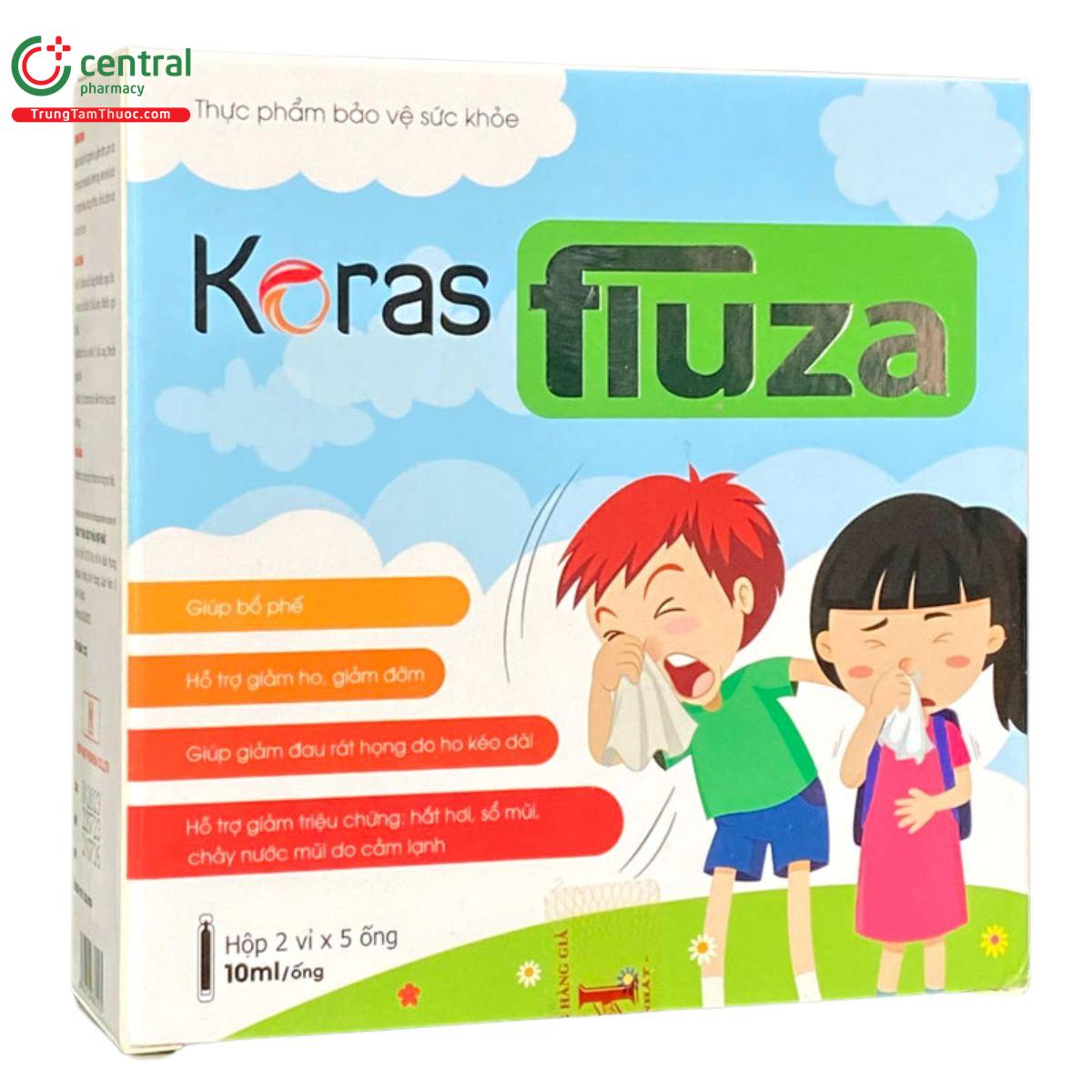 Thuốc Koras Fluza (Ống) - Giúp bổ phế, giảm viêm đường hô hấp trên