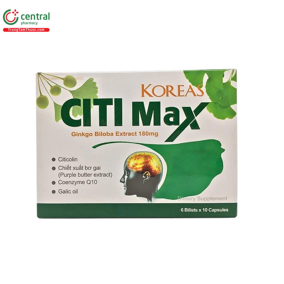 Koreas Citi Max hỗ trợ thúc đẩy tuần hoàn máu não, giảm hoa mắt, ù tai
