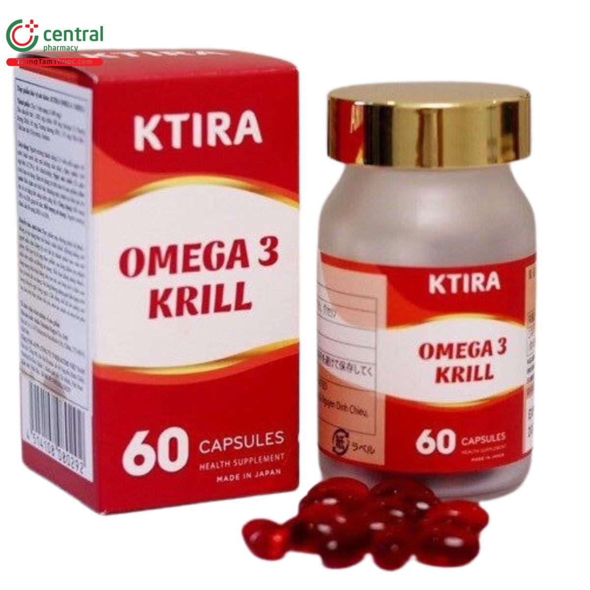 Thuốc Ktira Omega 3 Krill Tăng cường chức năng tim mạch, giảm mỡ máu