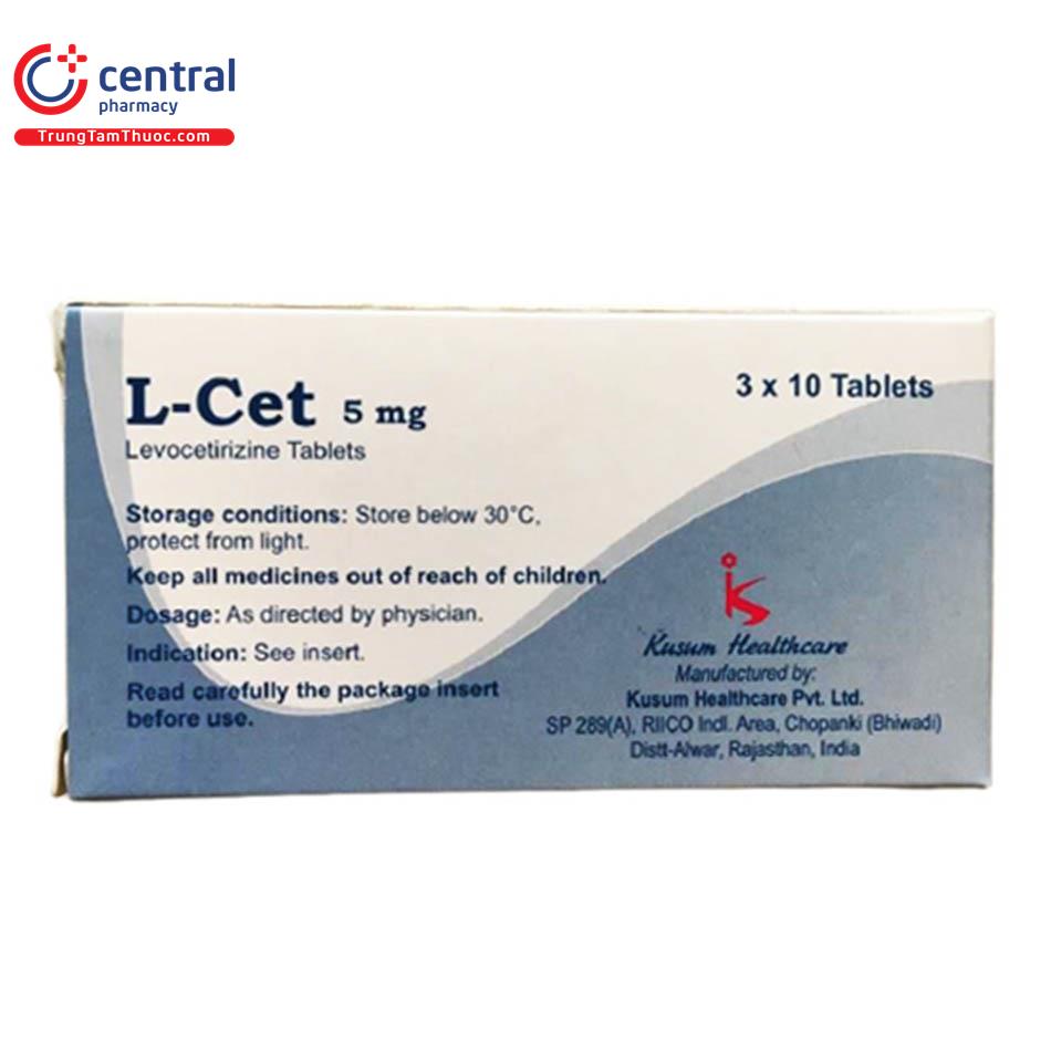 Thuốc L-Cet 5mg - Thuốc điều trị các triệu chứng dị ứng hiệu quả