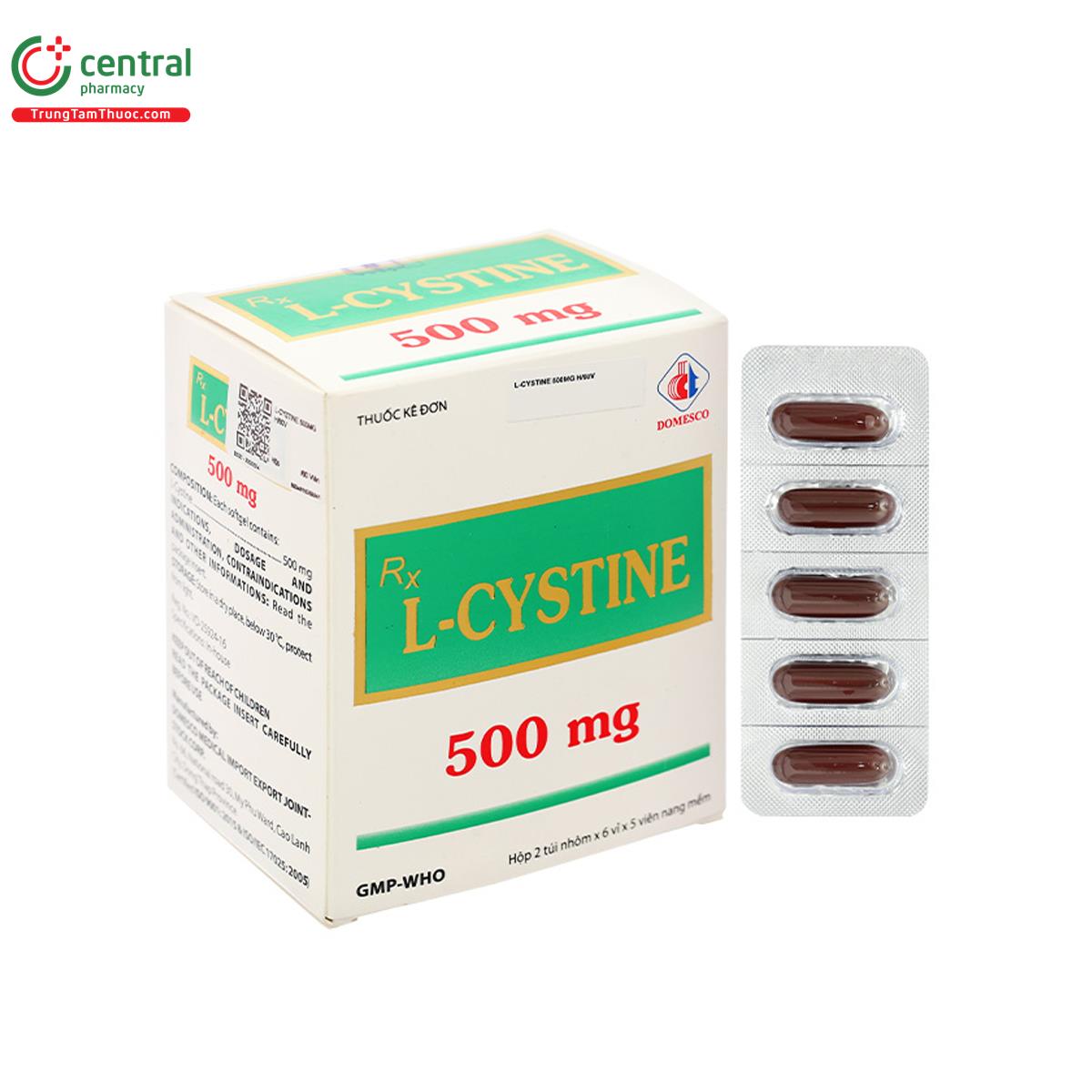 Thuốc L-Cystine 500mg Domesco - Điều trị bệnh rối loạn về tóc và móng