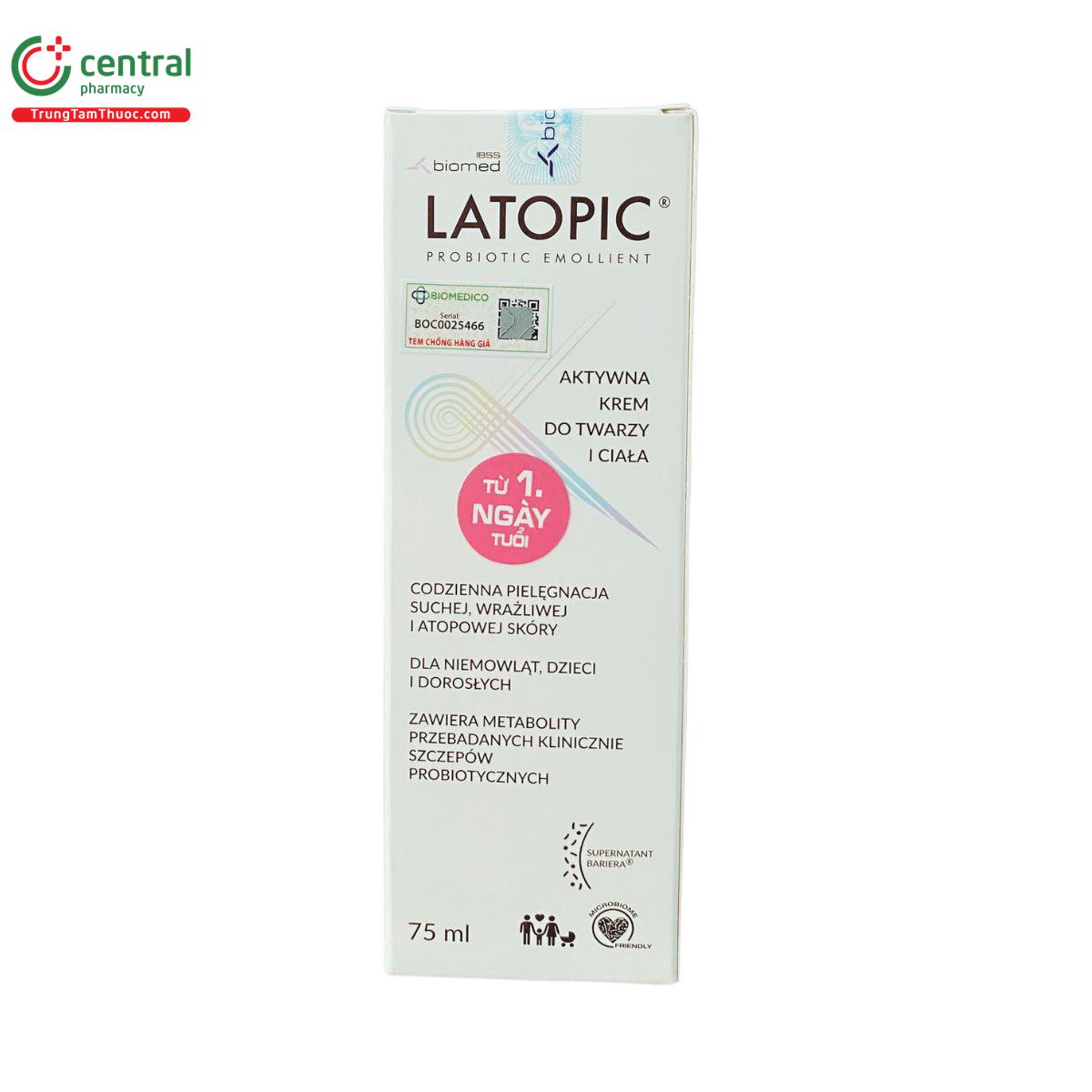 Kem dưỡng ẩm Latopic Face and body cream 75ml hỗ trợ điều trị viêm da ...