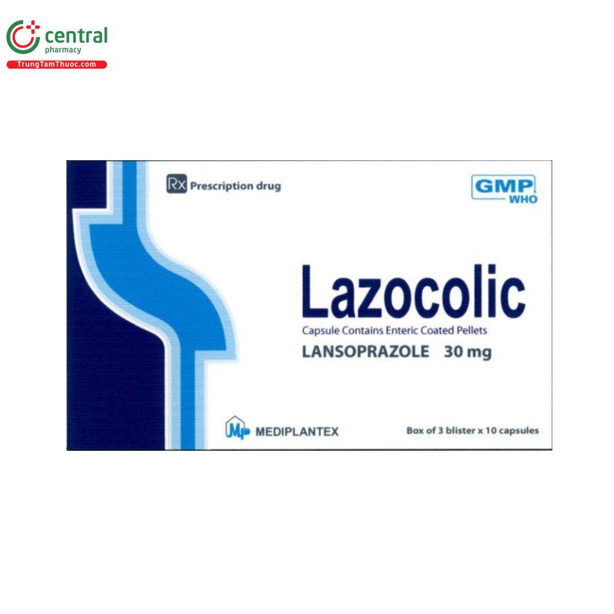 Thuốc Lazocolic 30mg điều trị viêm thực quản, loét dạ dày tá tràng