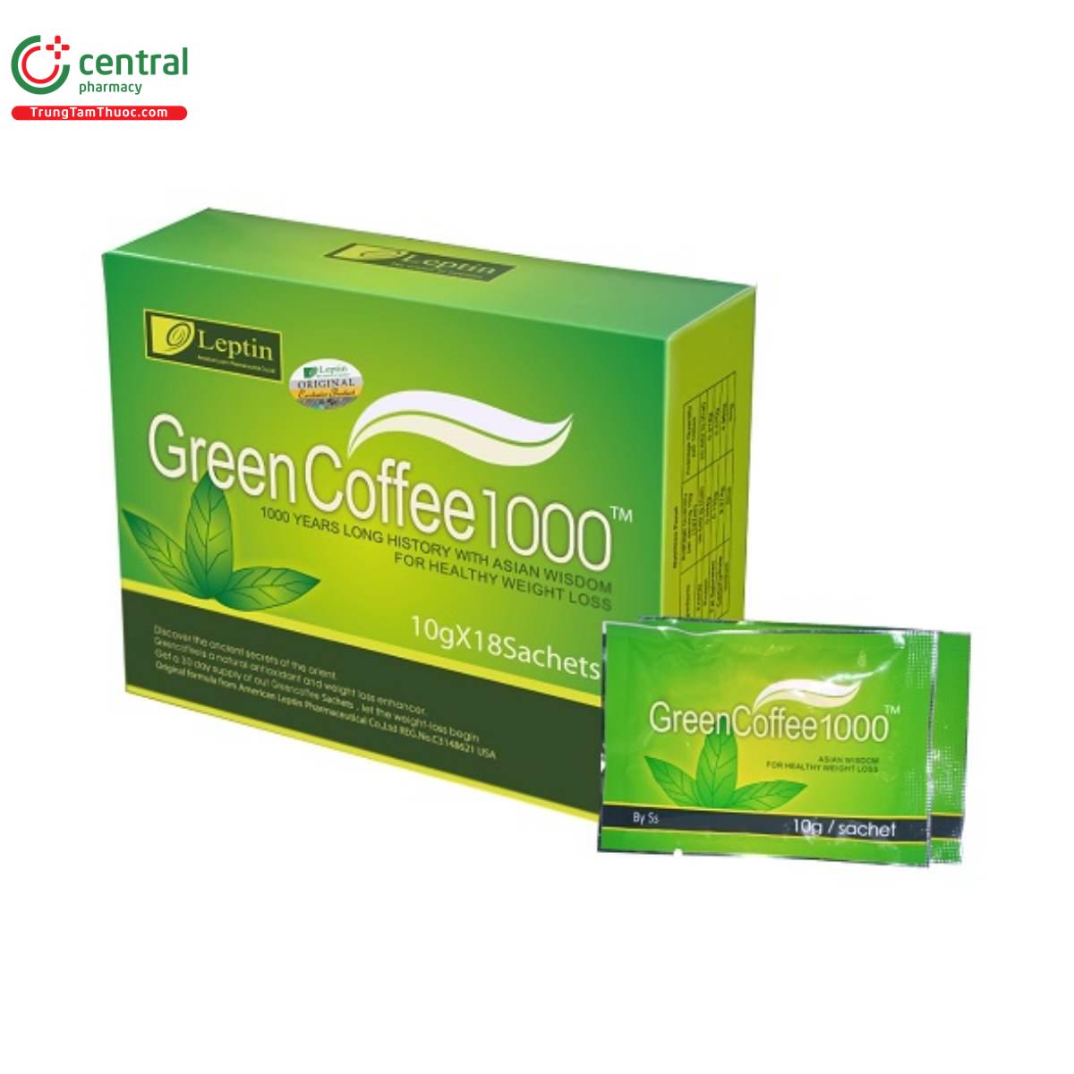 Cà phê giảm cân Leptin Green Coffee 1000 cho một vóc dáng khỏe đẹp