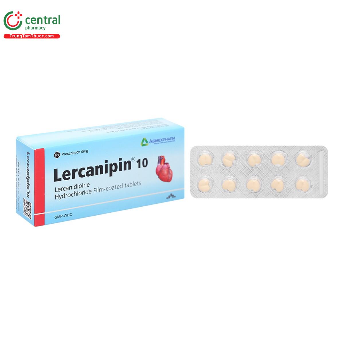Thuốc Lercanipin 10 Agimexpharm - Điều trị tình trạng tăng huyết áp