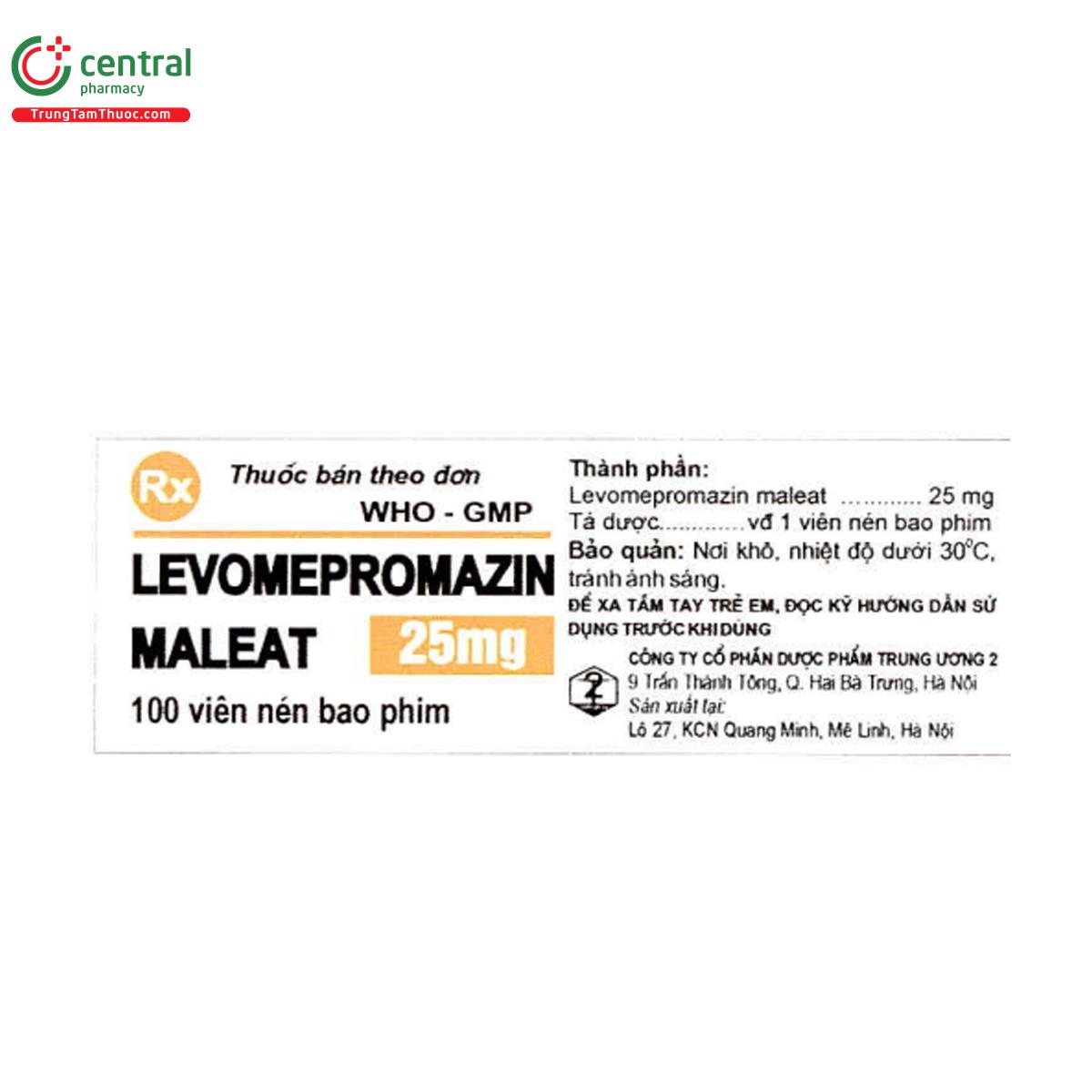 Thuốc Levomepromazin maleat 25mg Dopharma - Điều trị loạn thần