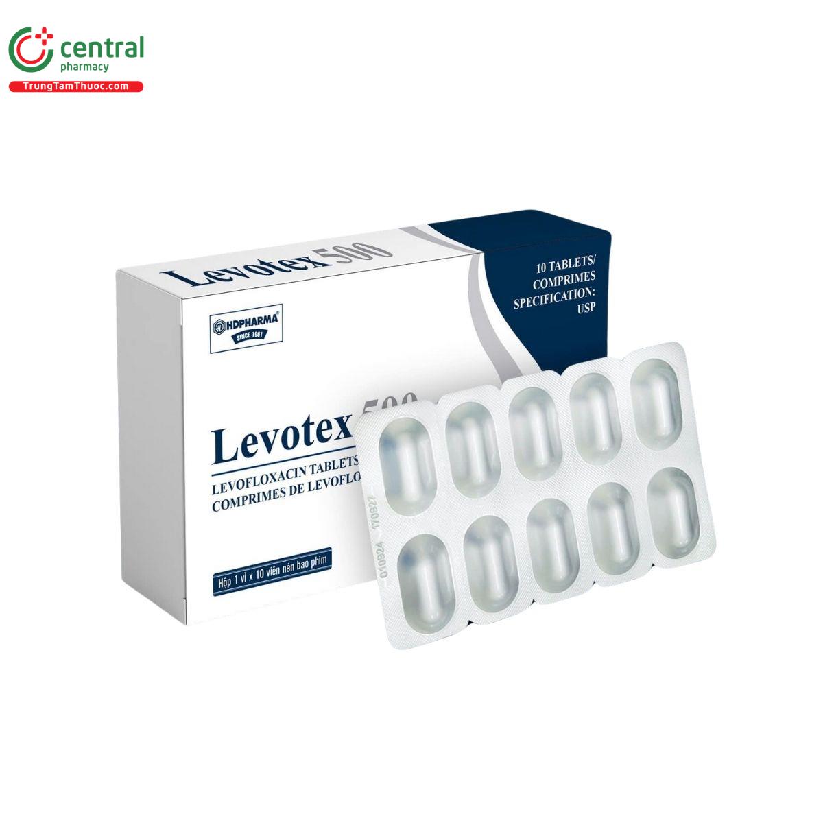 Thuốc Levotex 500 HDPHARMA điều trị nhiễm khuẩn do vi khuẩn nhạy cảm