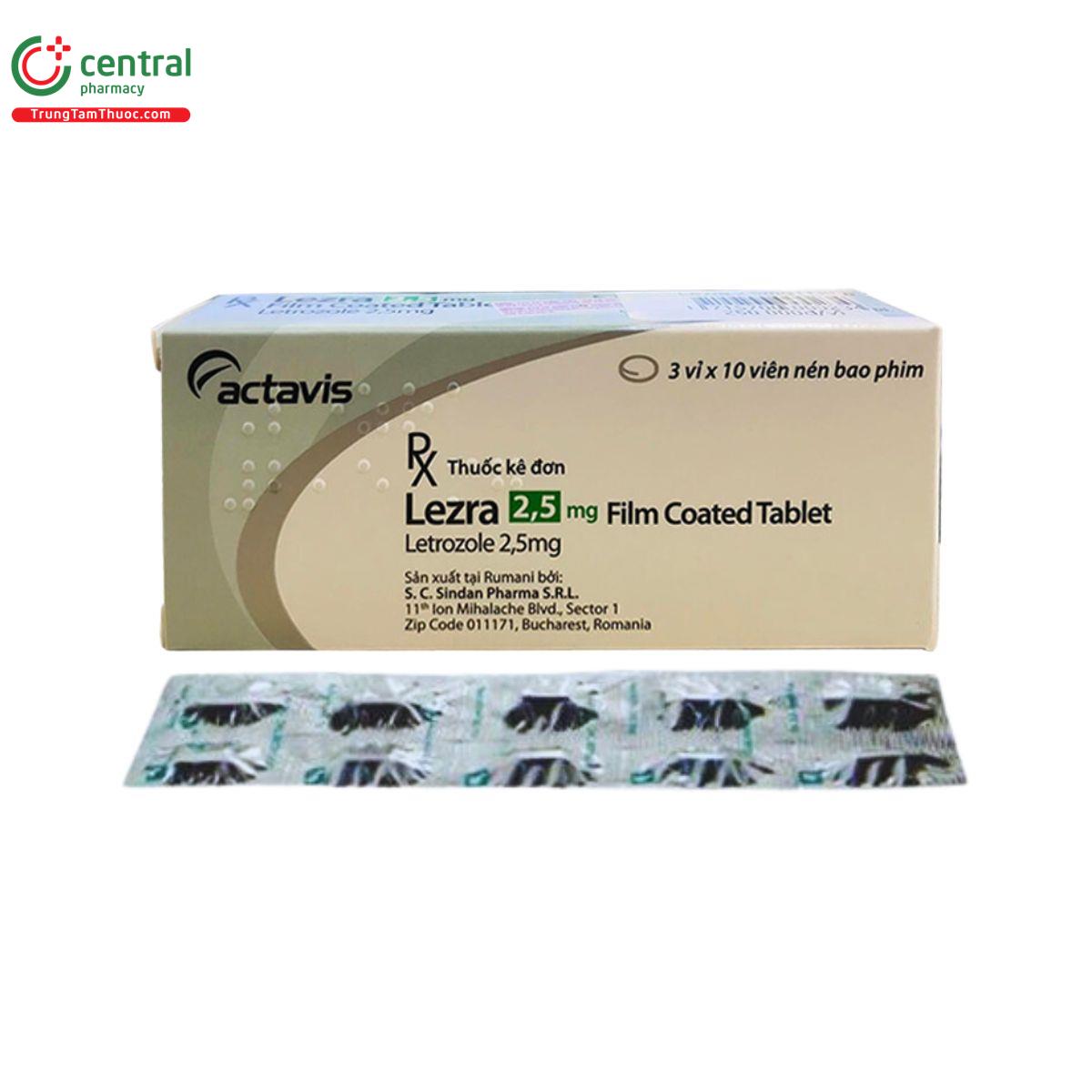 Thuốc Lezra 2.5mg điều trị và ngăn ngừa ung thư vú tái phát