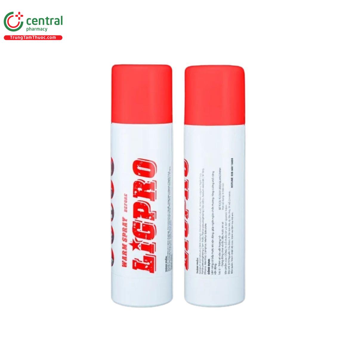 Xịt nóng Ligpro Warm Spray Before 200ml giảm đau, hạn chế chấn thương