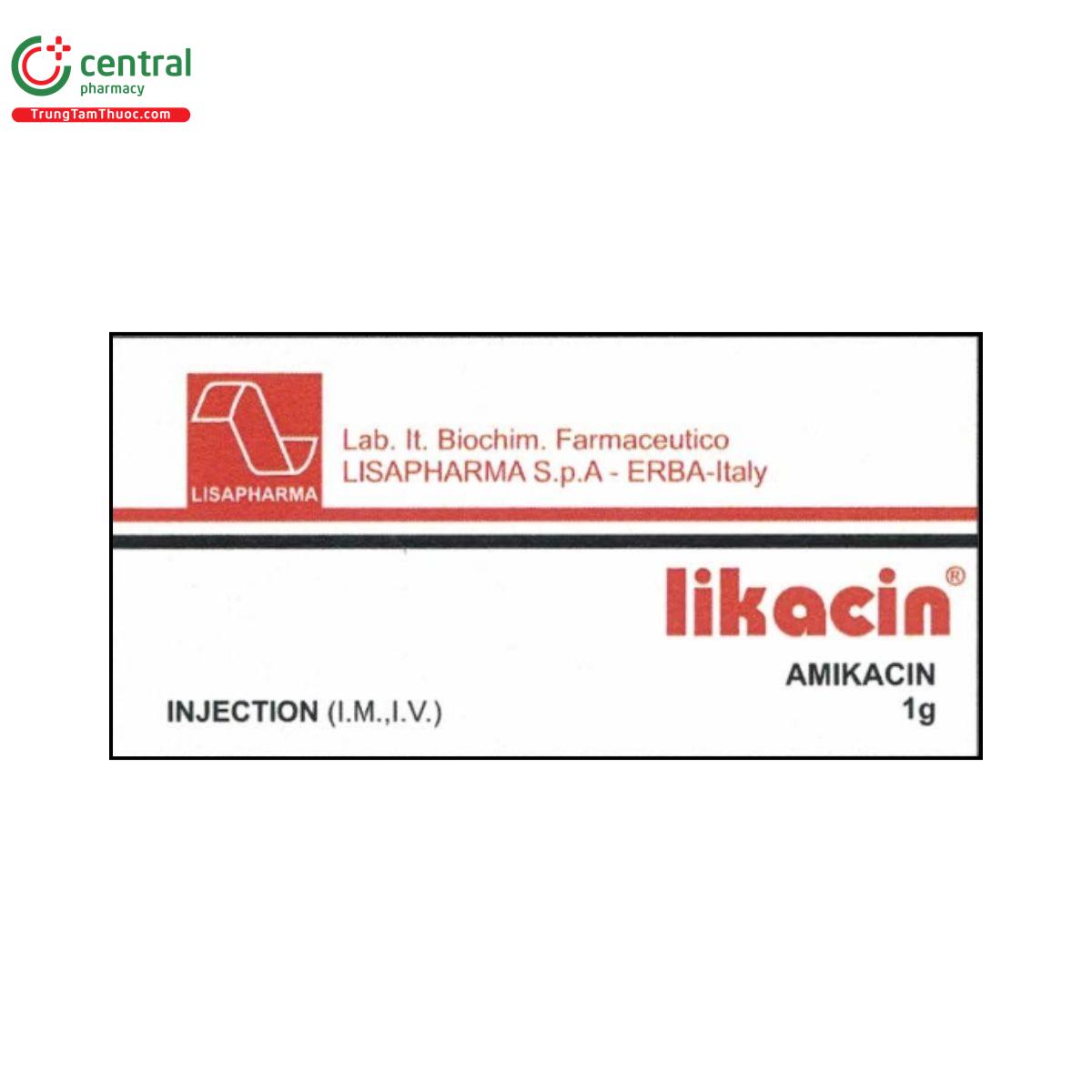 Thuốc Likacin 1000mg/4ml kháng sinh trị nhiễm khuẩn nặng do vi khuẩn
