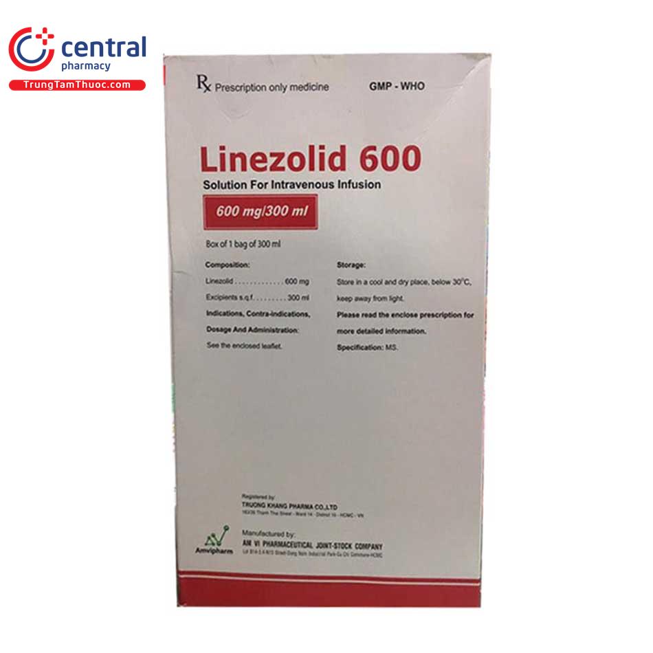 Thuốc Linezolid 600 Amvipharm - thuốc kháng sinh điều trị nhiễm khuẩn