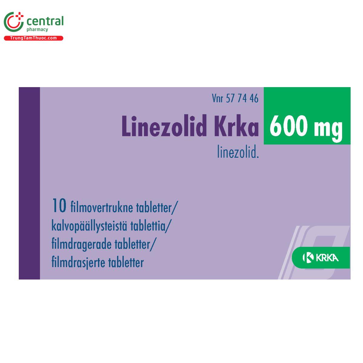 Thuốc Linezolid Krka 600mg điều trị viêm phổi mắc phải ở cộng đồng