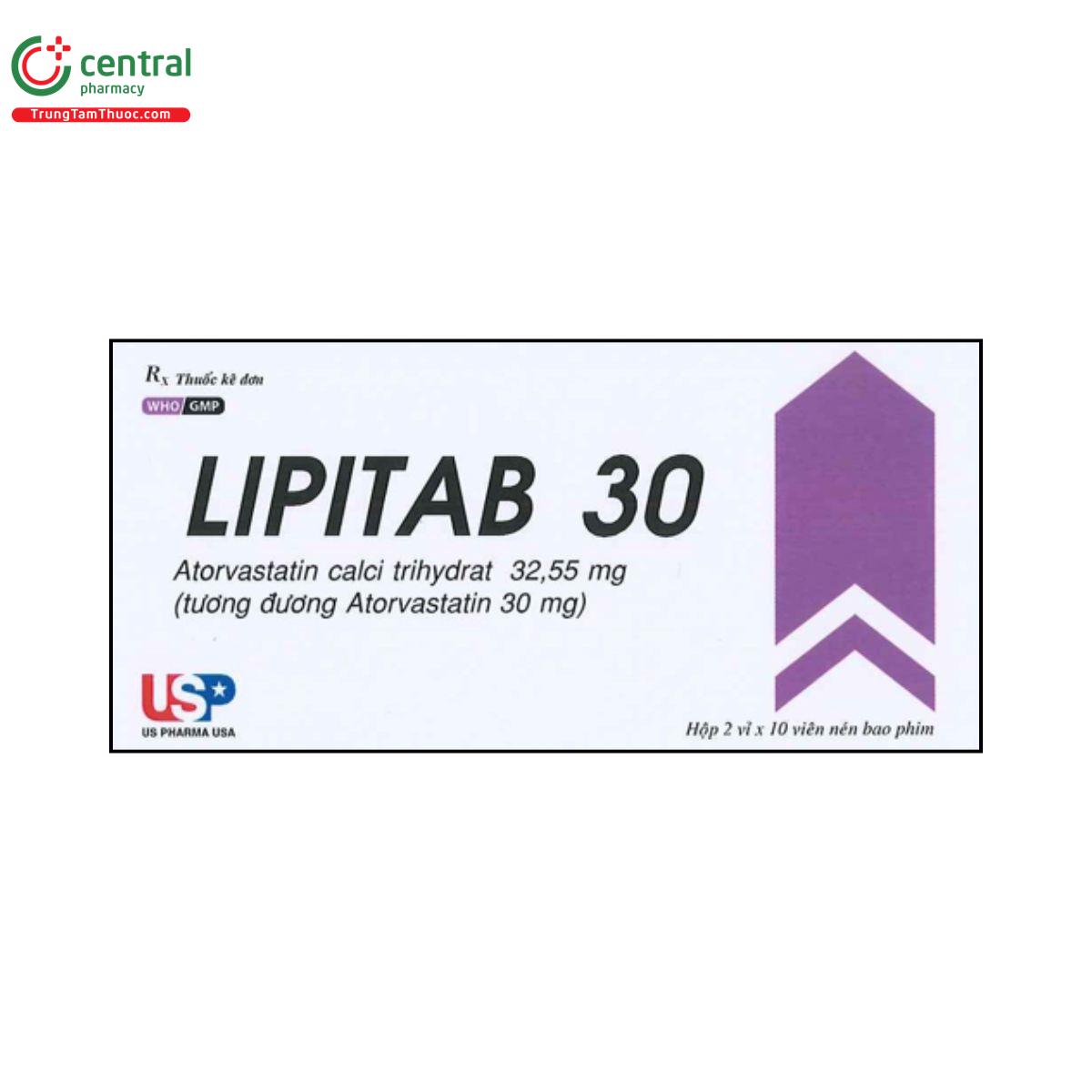 Thuốc Lipitab 30mg điều trị tăng cholesterol máu, phòng ngừa biến cố ...